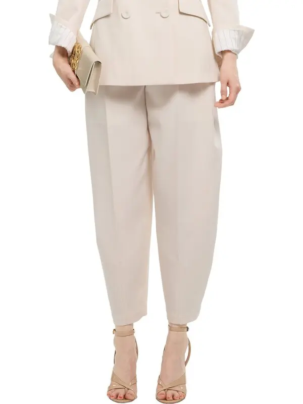 Elie Saab Mid-rise Pleated Pegged Pants - White