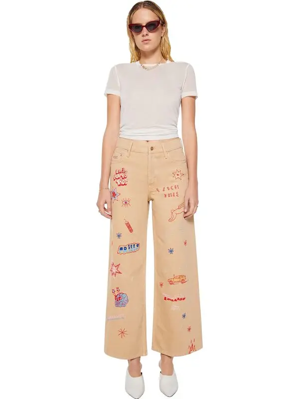 MOTHER Mid Rise Double Dip Nerdy Jeans - Khaki