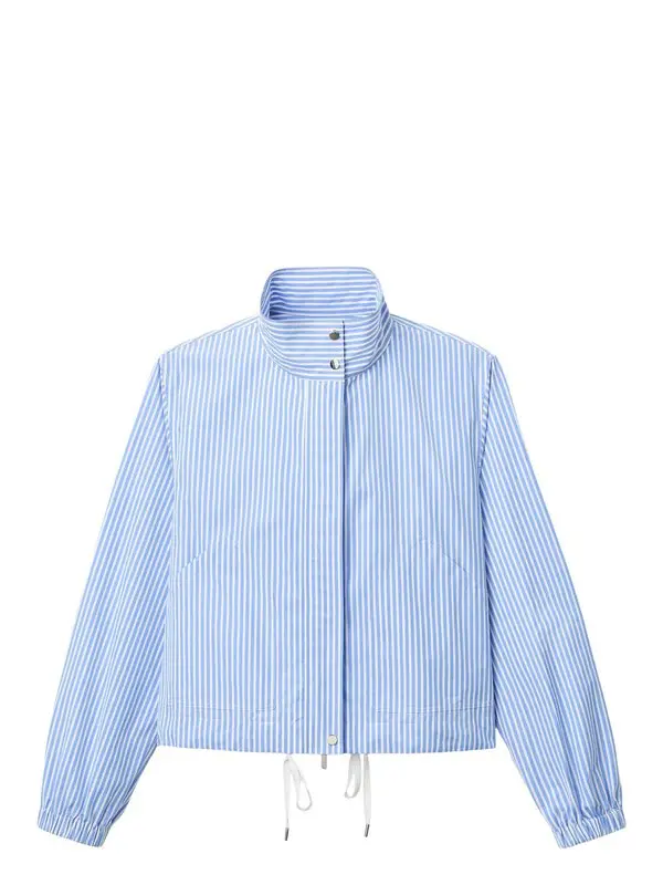 Lafayette 148 New York Cotton Bomber Jacket - Blue