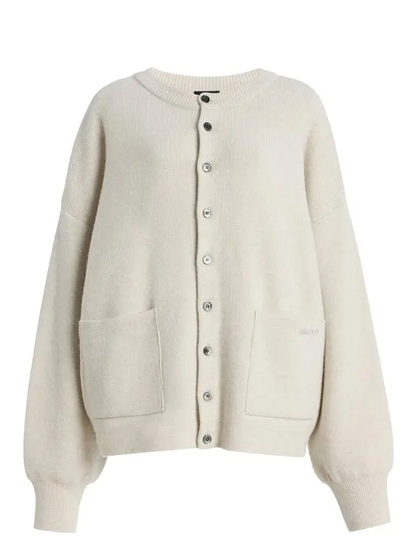 BIRROT Knitted Wool Cardigan - White