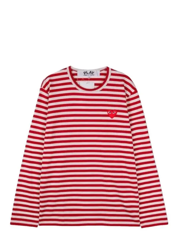 Play Comme Des Garcon Striped Long Sleeve T-shirt - Pink
