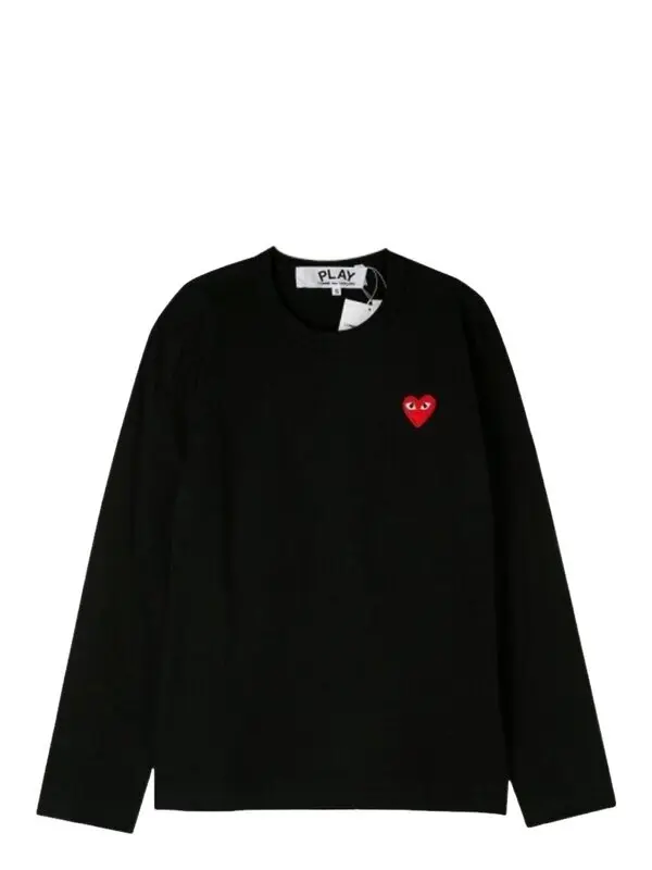 Play Comme Des Garcon Round Collar And Long-sleeved T-shirt - Black