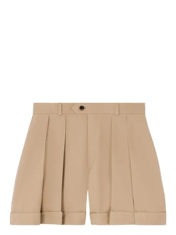 Celine Shorts In Diagonal Wool - Nude