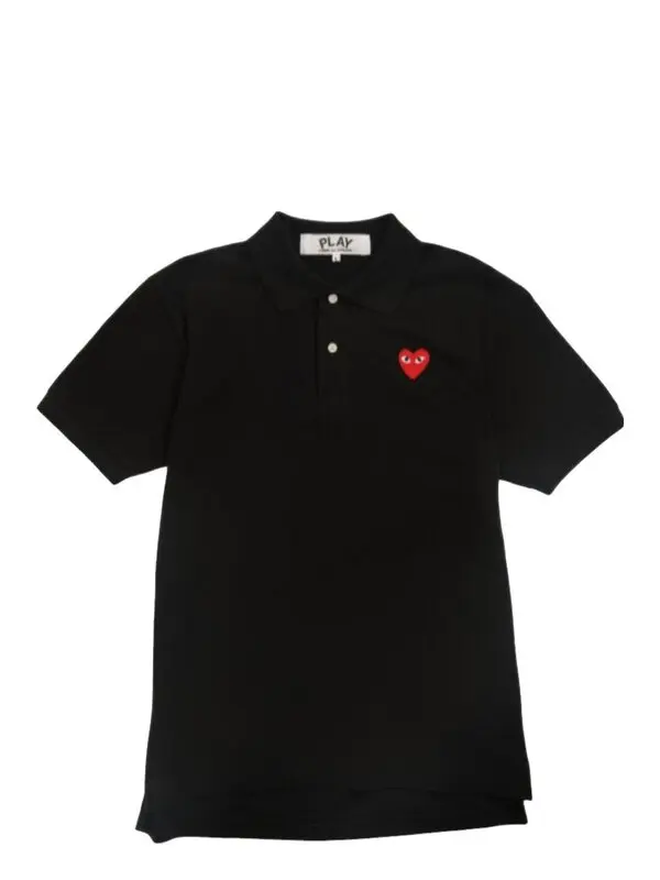 Play Comme Des Garcon Logo Polo Shirt - Black