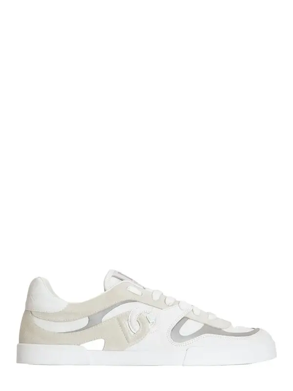 Dolce & Gabbana Portofino Logo Patch Lace Up Sneakers - Multi-color