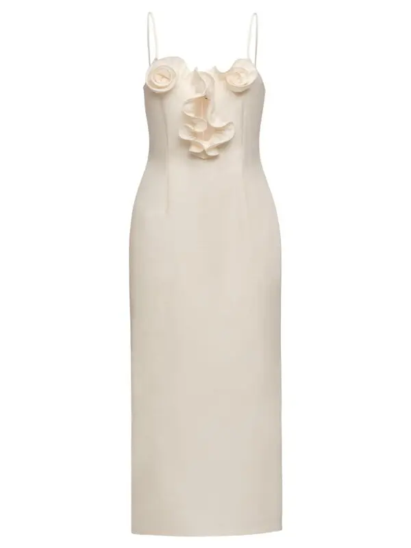 Magda Butrym Cotton Flower-detail Midi Dress - Cream