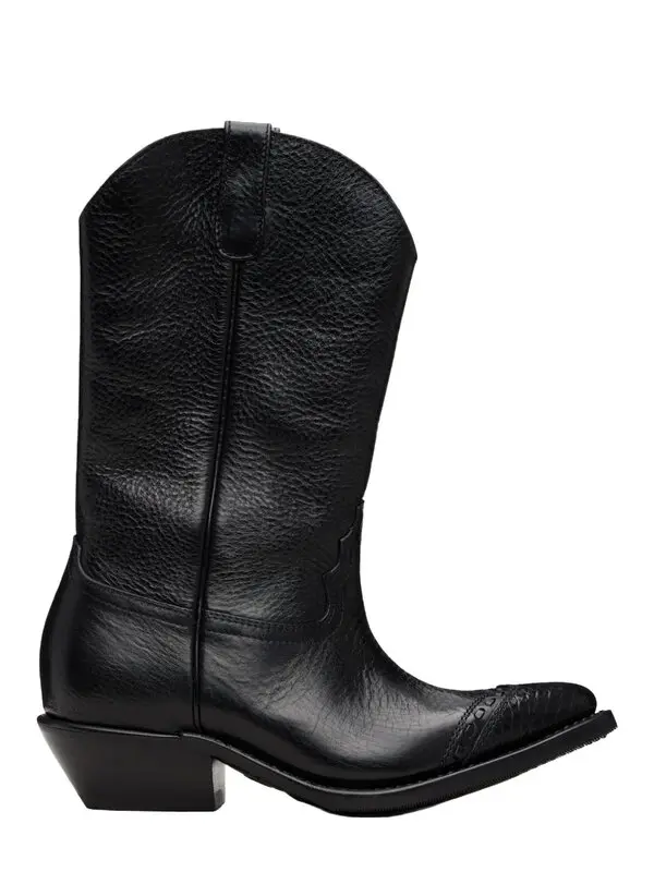 Our Legacy Consultant Pointed-toe Leather Boots - Deep Black