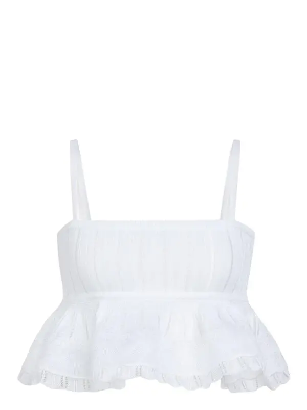 Alaïa Shiny Crinoline Top - White