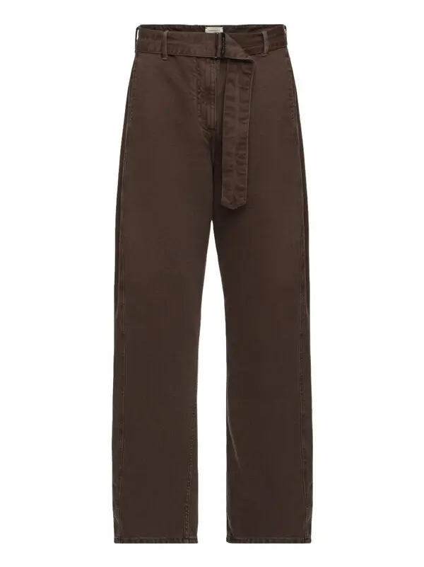 Magda Butrym Low-rise Belted Wide-leg Denim Trousers - Brown