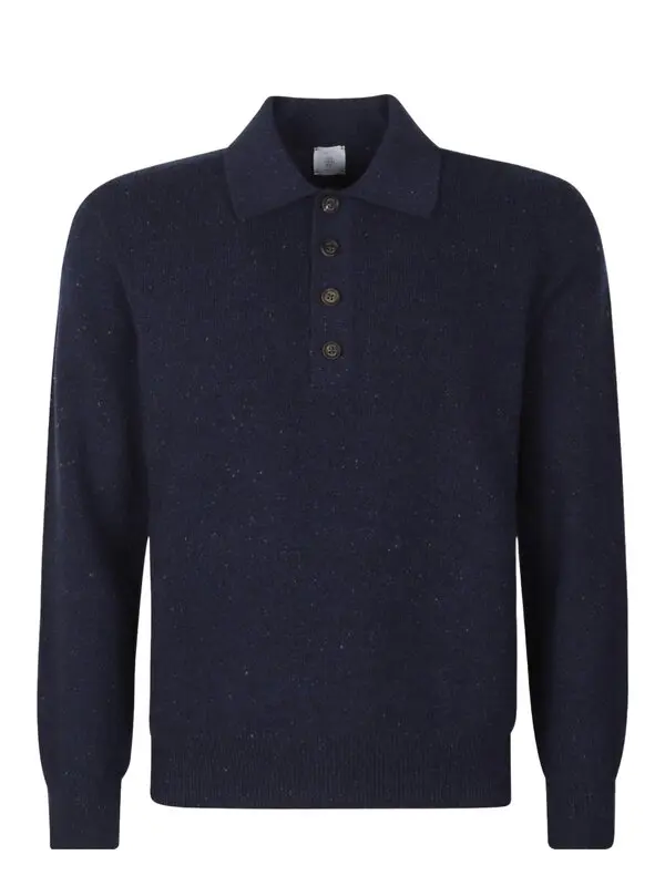 Eleventy Long-sleeved Polo Shirt - Black
