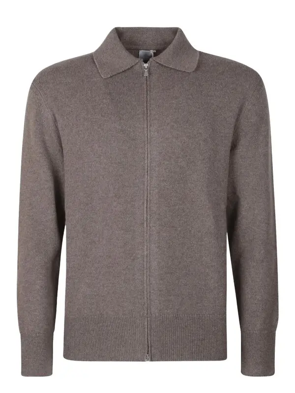 Eleventy Long-sleeve Zip-fastening Cardigan - Gray