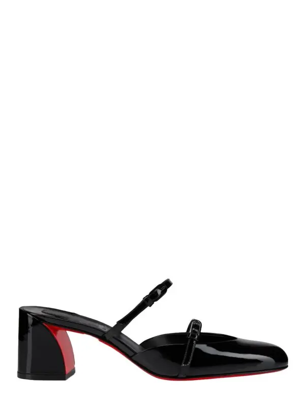 CHRISTIAN LOUBOUTIN Jane Nina Patent Calf Leather Mule - Black