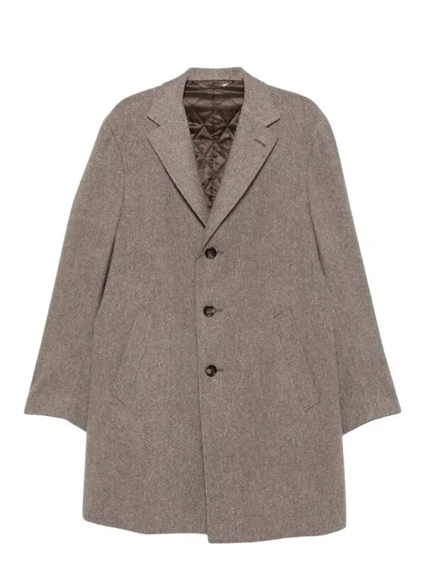 Canali Single-breasted Wool Coat - Gray