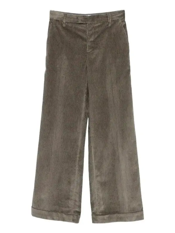 Brunello Cucinelli Wide Leg Corduroy Pants - Green