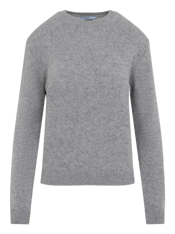 Prada Embellished Crewneck Knitted Jumper With Detachable Scarf Hood - No