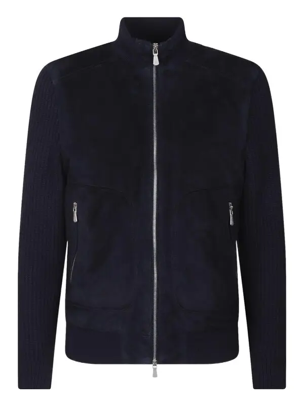 Eleventy Zipper Jacket With Stand-up Collar - Black