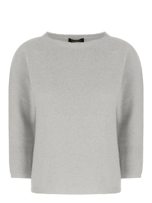 Fabiana Filippi Lurex Boat-neck Knitted Jumper - Gray