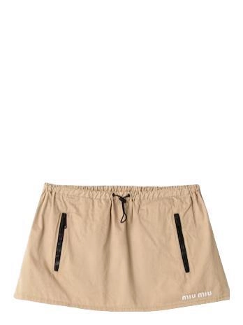 Miu Miu Washed Gabardine Mini Skirt - Rope Ash