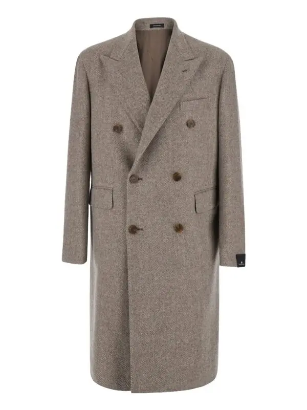 Tagliatore Double-breasted Wool Blend Coat - Beige
