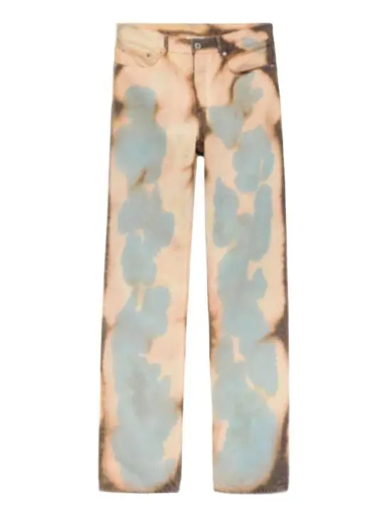 J.W.ANDERSON Straight Leg Bleached Denim Jeans - Peach