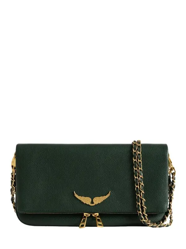 Zadig&Voltaire Rock Clutch With Metal Chain Strap - Black