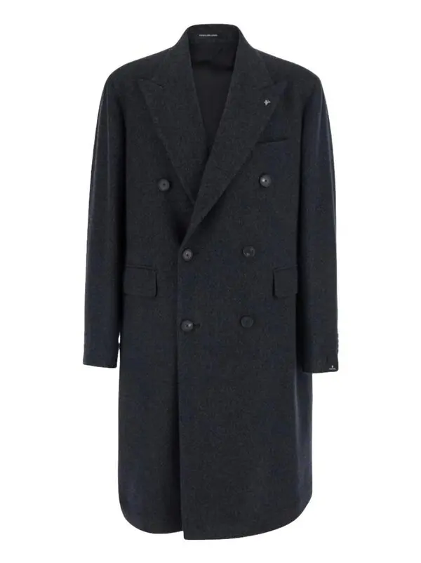 Tagliatore Double-breasted Coat With Notched Lapel - Gray