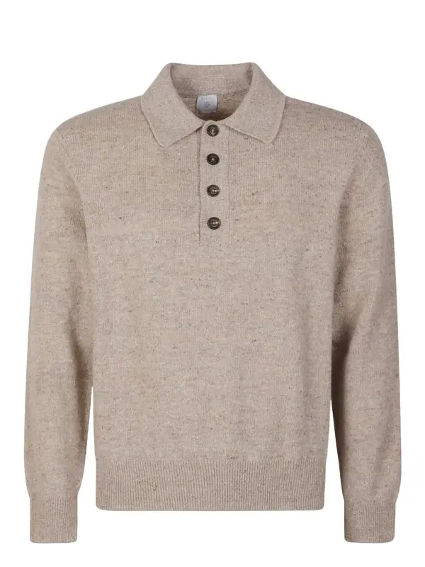 Eleventy Button-placket Polo-collar Polo Shirt - Nude