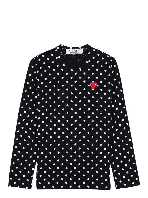 Comme Des Garçons Polka Dot Long-sleeved T-shirt - Black