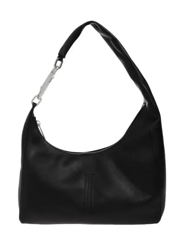 Rick Owens Logo Printed Zip-up Shoulder Bag - Black