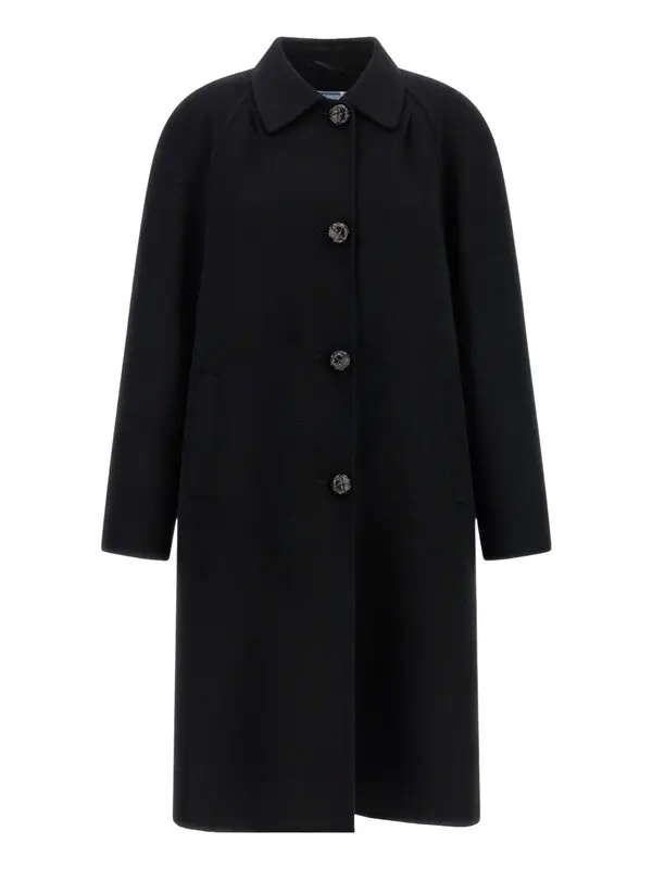 Prada Single-breasted Long Coat - Black