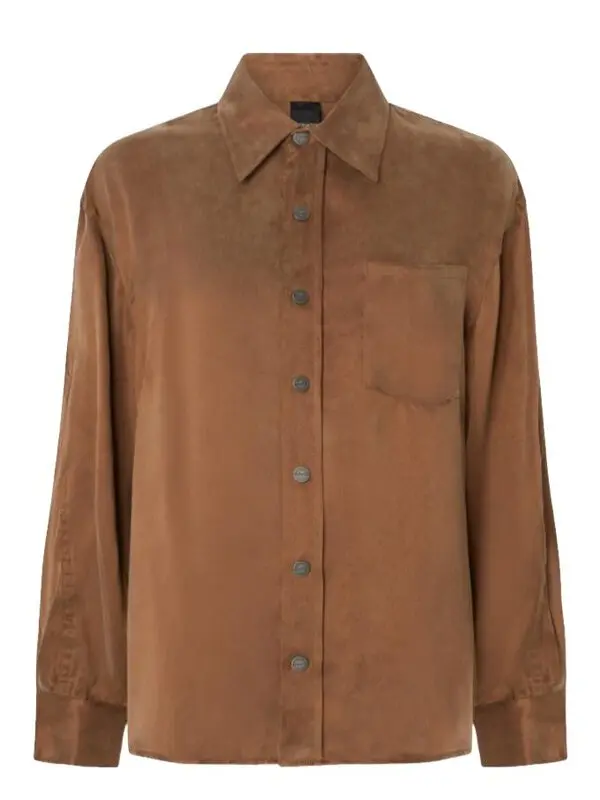 Pinko Love Birds Intarsia Buttoned Shirt - Brown