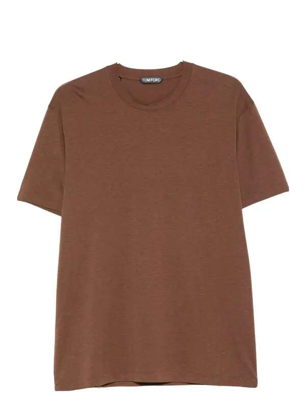 TOM FORD Crew-neck Short-sleeve T-shirt - Brown