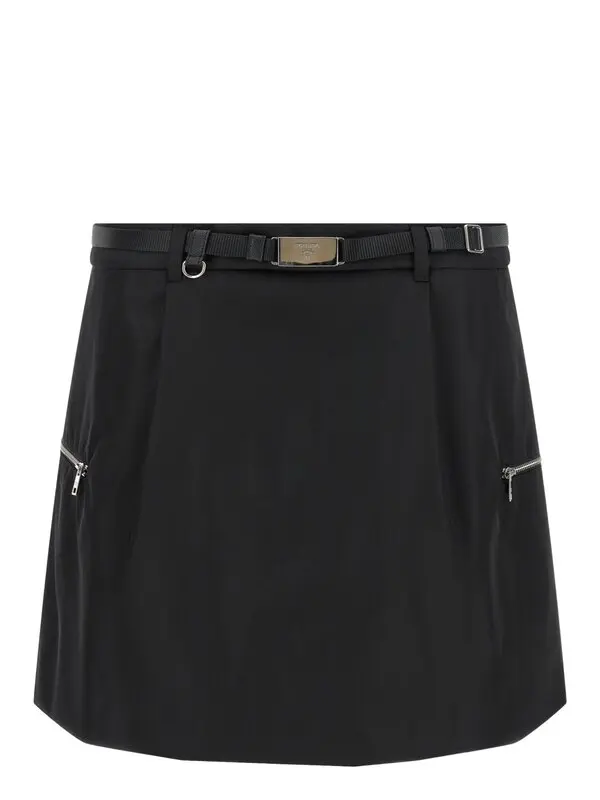 Prada Belt Loop Midi Skirt - Black