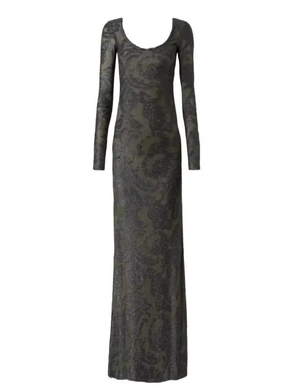 Etro Chenille Jacquard Long Dress - Black