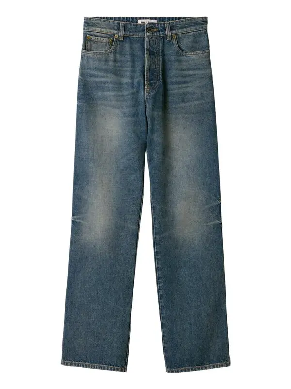 Miu Miu Five-pocket Straight-leg Denim Jeans - Navy Blue