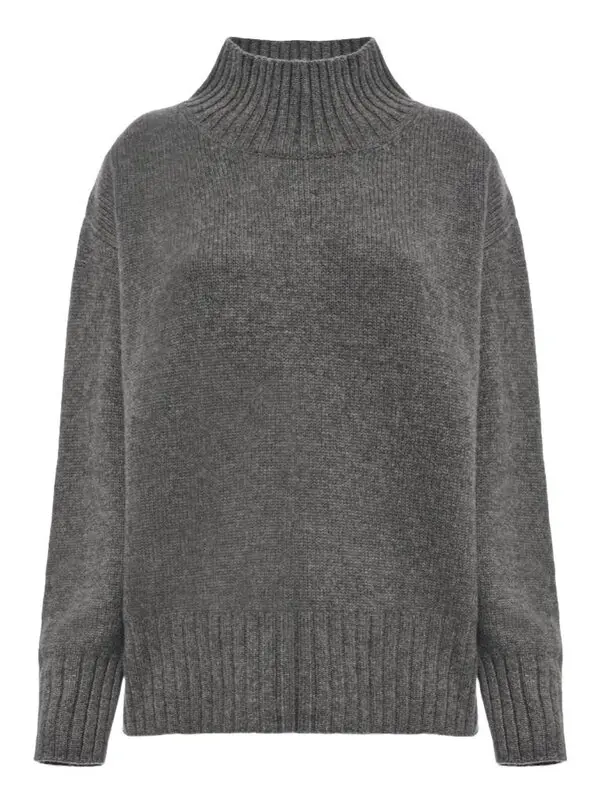 Malo Luxury Cashmere Turtle Neck Sweater - Rock Grey