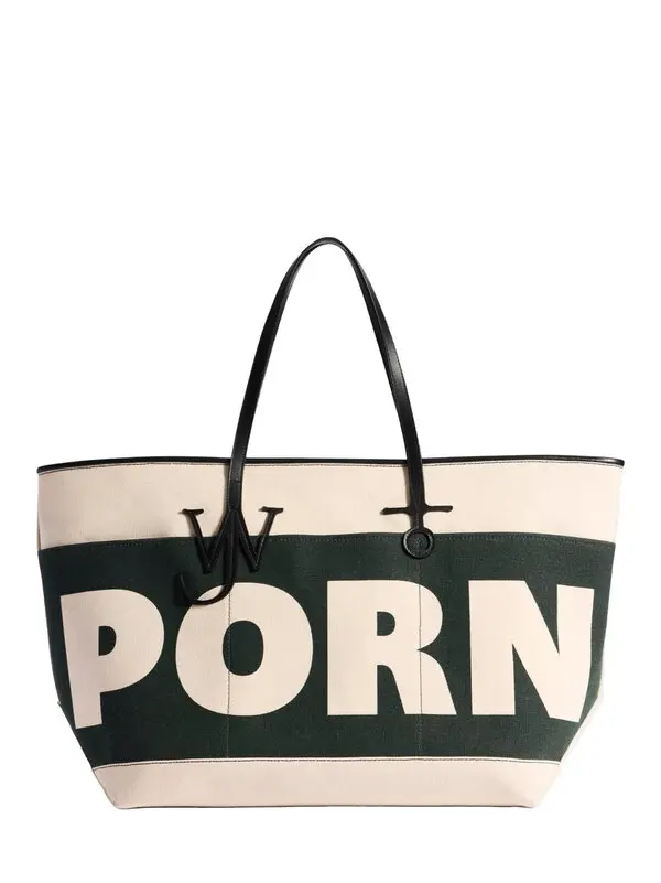 J.W.ANDERSON Anchor Logo Plaque Tote Bag - Green