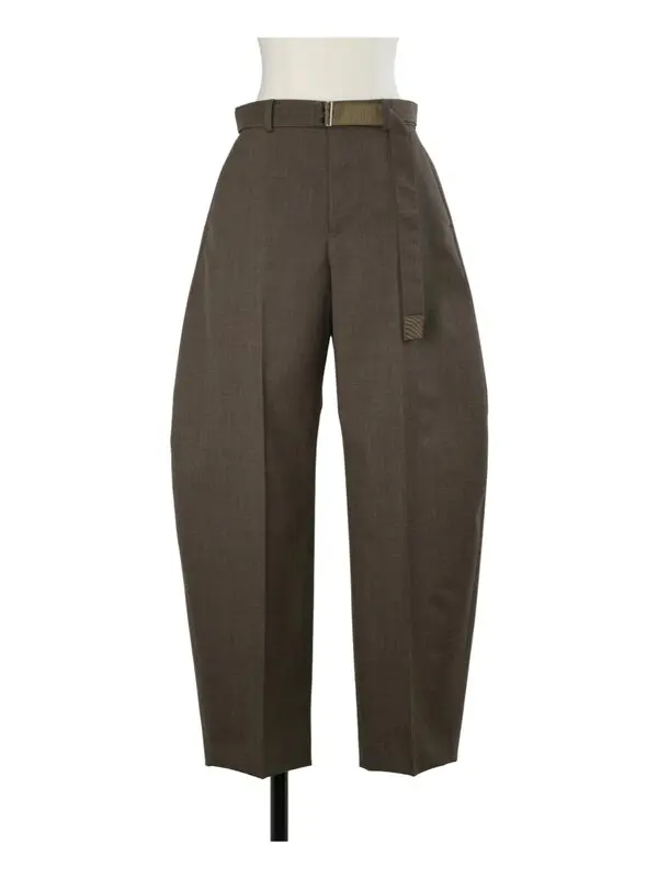 Sacai Belted Pleated Trousers - Brown