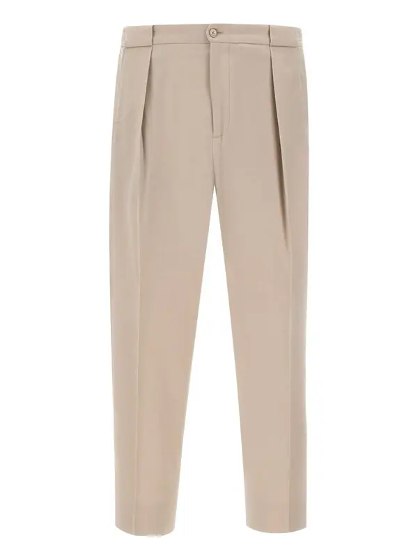 BRIGLIA 1949 Pleated Casual Trousers - Beige