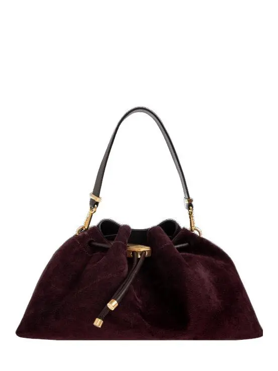 JIMMY CHOO Drawstring Bon Bon Bucket Shoulder Bag - Black