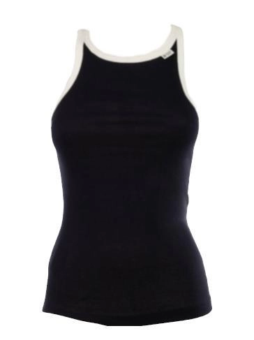 Prada Ribbed-knit Logo-patch Vest Top - Navy Blue