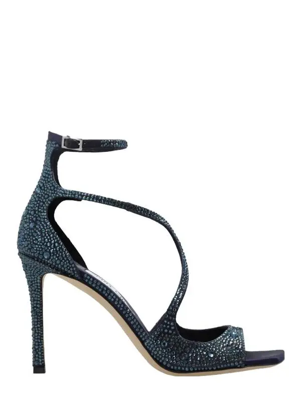 JIMMY CHOO Embellished Square Toe High-heeled Sandals - Black