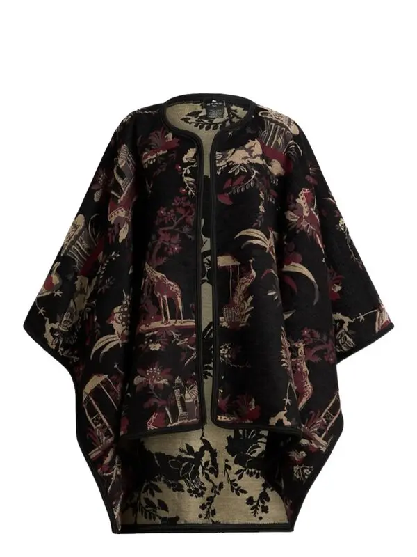 Etro All-over Patterned Cape - Black