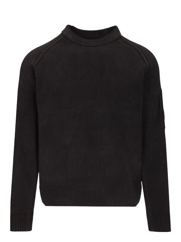 C.P. COMPANY Long-sleeved Knitwear With Lens Detail - Black