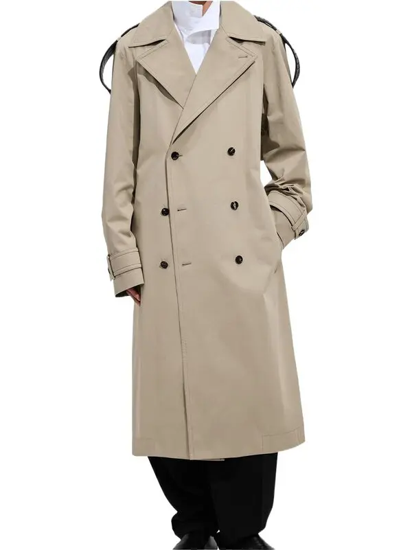 Bottega Veneta Light Cotton Trench Coat With Intrecciato Epaulettes - Nude