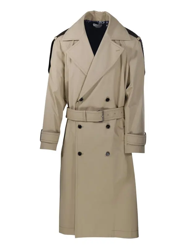 Bottega Veneta Light Cotton Trench Coat With Intrecciato Epaulettes - Nude