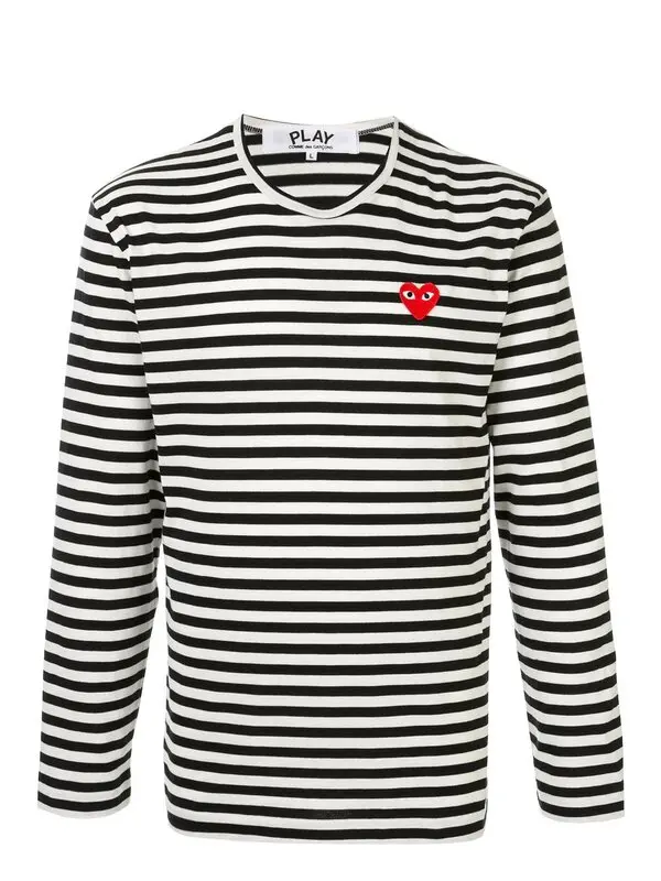 Play Comme Des Garcon Embroidered Logo T-shirt - Black