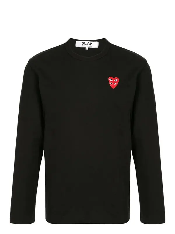Play Comme Des Garcon Embroidered Logo T-shirt - Black