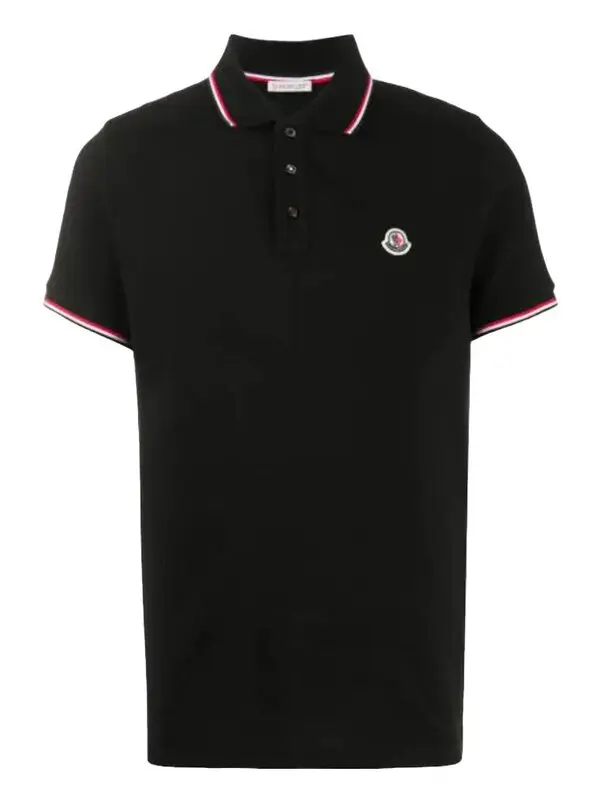 Moncler Logo Patch Polo Shirt - Black