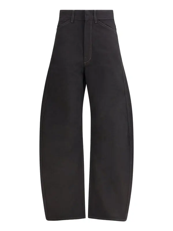 LEMAIRE High-waisted Barrel Leg Trousers - Black